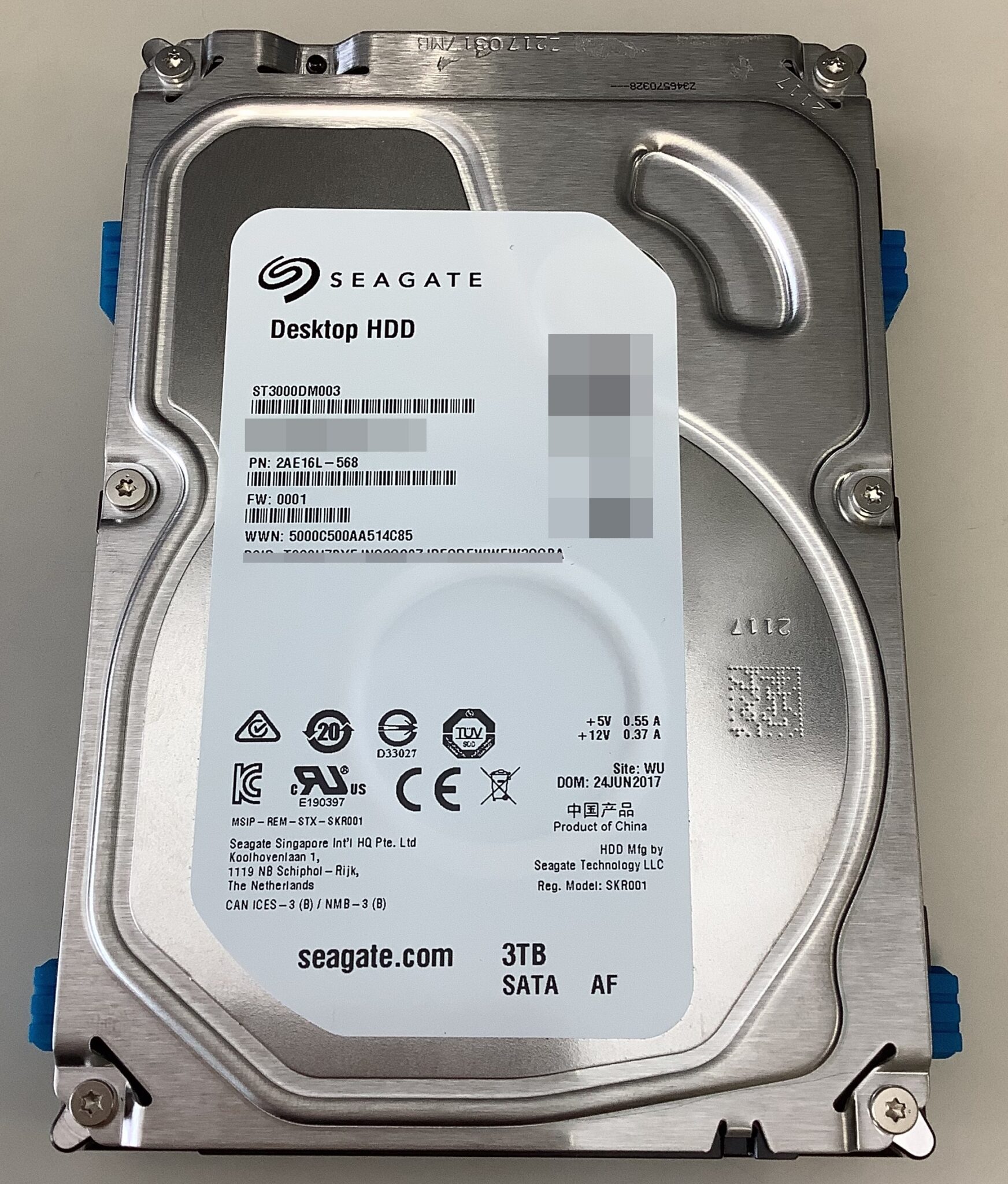 Seagete Expansion Desktop Drive 3TB 違う電源アダプタを挿した | データSOS